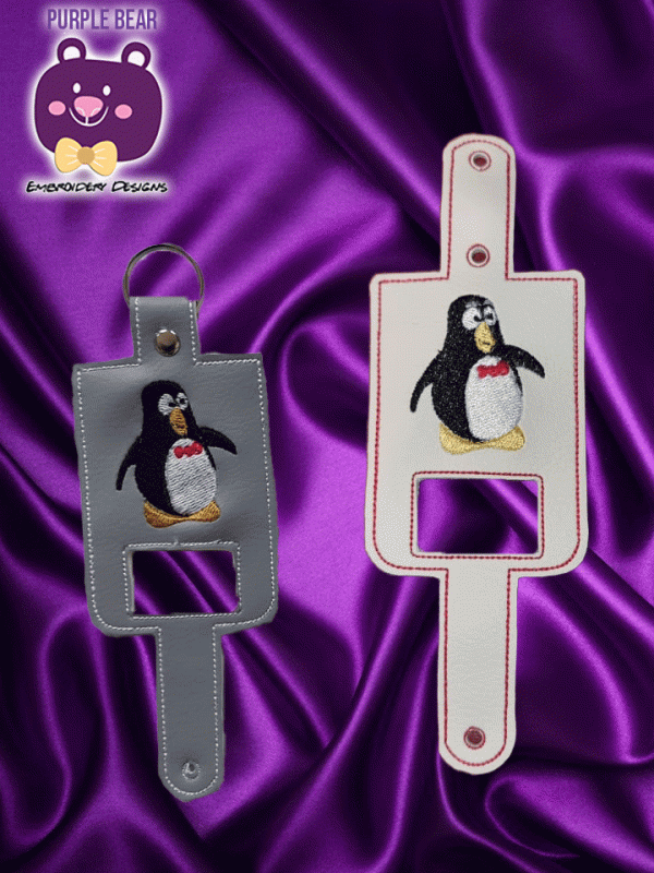 Penguin Inhaler Cover | Purple Bear Embroidery Designs