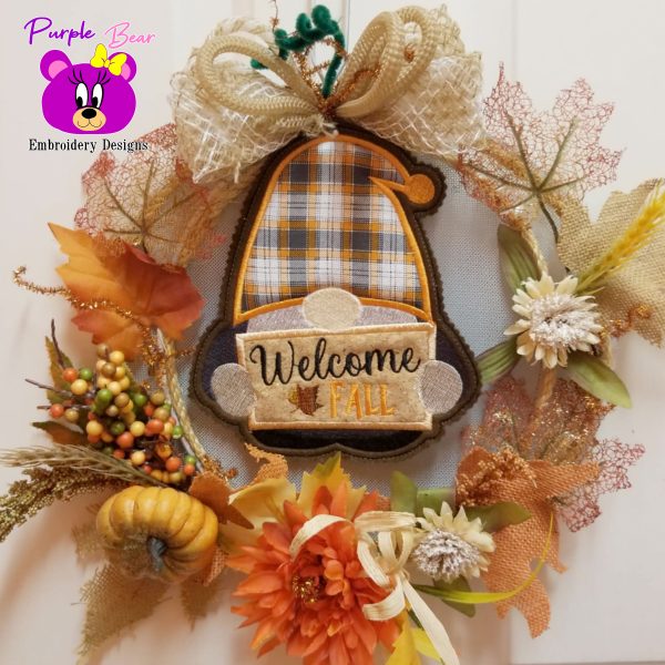 Welcome Fall 4 Sizes | Purple Bear Embroidery Designs